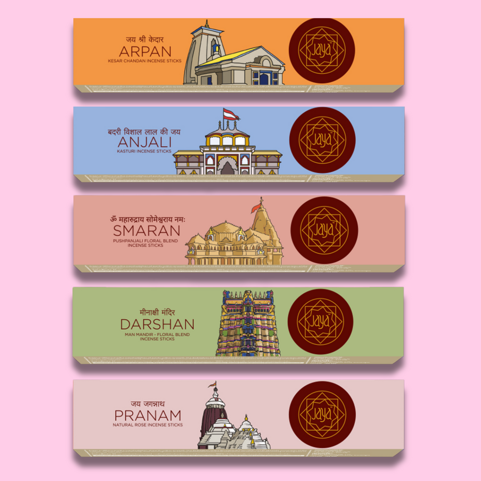 Divya Darshan Combo Pack – Set of 5 Sacred Incense Sticks – Jaya Sanskriti